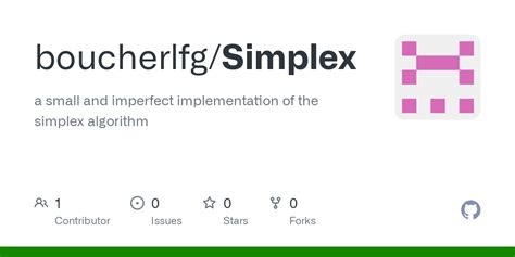 Github Boucherlfgsimplex A Small And Imperfect Implementation Of The Simplex Algorithm