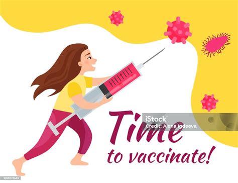 포스터 예방 접종의 시간 만화에 대한 스톡 벡터 아트 및 기타 이미지 만화 독감 예방접종 아이 Istock