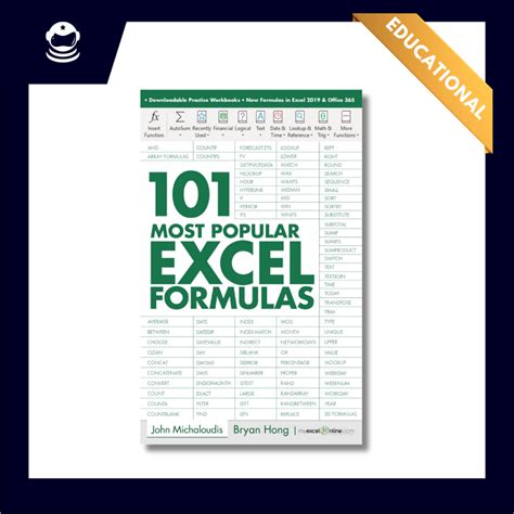 101 Most Popular Excel Formulas By John Michaloudis Bryan Hong Educational Excel Shopee
