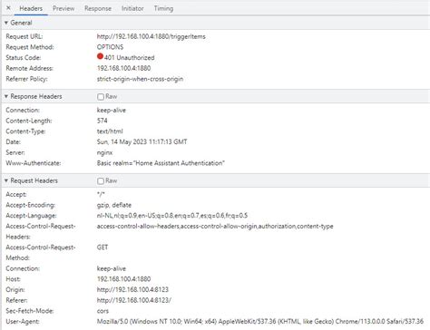 get poperties from an api in node red returns cors error node red home assistant community