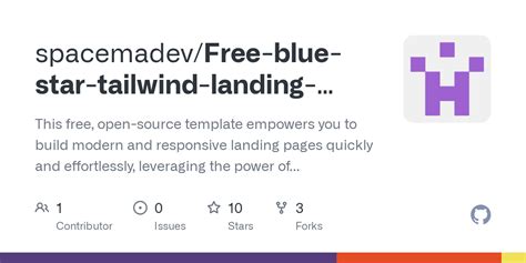 Github Spacemadevfree Blue Star Tailwind Landing Page Template This