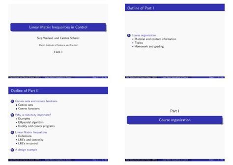 Linear Matrix Inequalities In Control