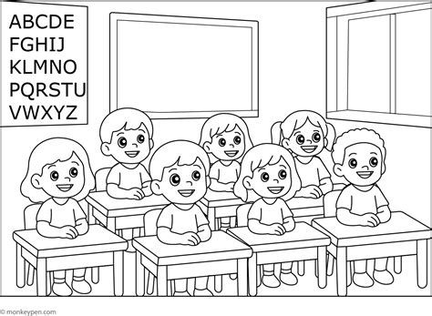 Classroom Coloringfree Printable Classroom Coloring Pages Instant