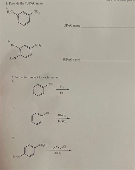 Solved 1 Provide The IUPAC Name A IUPAC Nam B IUPAC Name Chegg Com