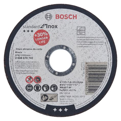 Disco De Corte Standard For Inox 115x16mm Bosch