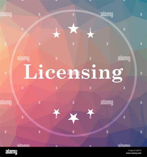 Licensing Icon Licensing Website Button On Low Poly Background Stock