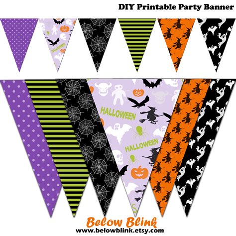 Banners And Signs Diy Instant Download Halloween Pennant Printable Happy