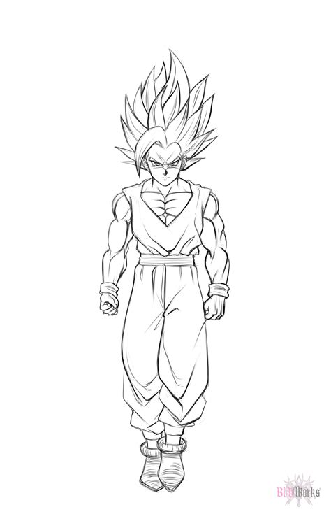 Son Gohan Beast Line Art By Miu — Prouserme
