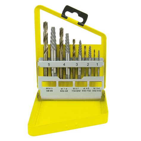 Surtek 107044 Drill Bit Screw Extractor Set 10 Pieces Each Extractor