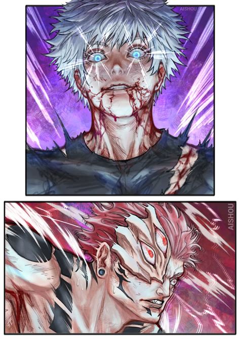 Gojou Satoru And Ryoumen Sukuna Jujutsu Kaisen Drawn By Ai Shou Danbooru
