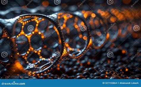 Abstract Atomic Lattice Molecular Grid Of Graphene Graphene Atomic Structure Concept