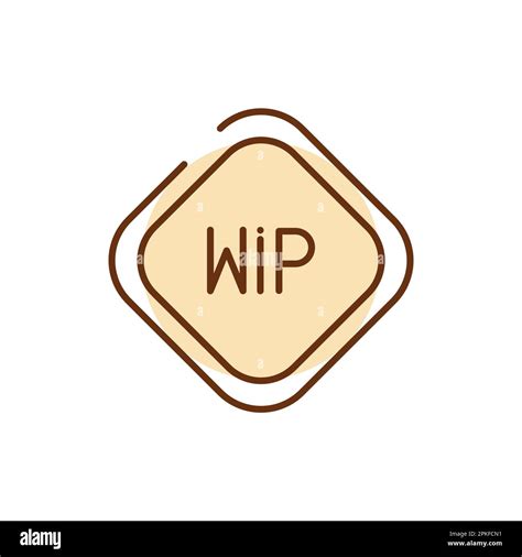 Wip Color Line Icon Website Banner Download Process System Update