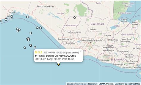 ¿a Qué Hora Fue El último Sismo Hoy 28 De Julio De 2023 En México