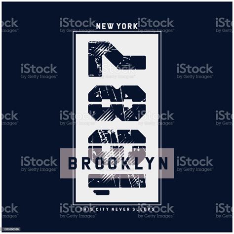 뉴욕 브루클린을 테마로 한 벡터 일러스트레이션 타이포그래피 티셔츠 그래픽 프린트 포스터 배너 전단지 엽서 포스터에 대한 스톡