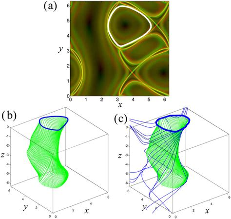 Lagrangian Vortex In A Stationary Abc Flow A The Forwardgreen And Download Scientific