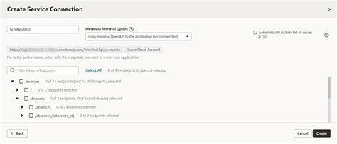 Create A Service Connection From A Service Specification