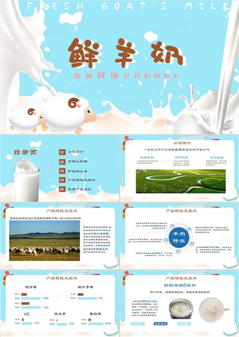 奶制品宣传介绍ppt模板下载熊猫办公