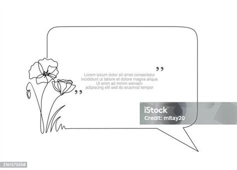 양귀비 꽃과 말풍선의 연속적인 한 선 그림입니다 흰색 배경에 유행 한 라인 아트 벡터입니다 벡터 일러스트 레이 션 0명에 대한 스톡 벡터 아트 및 기타 이미지 Istock