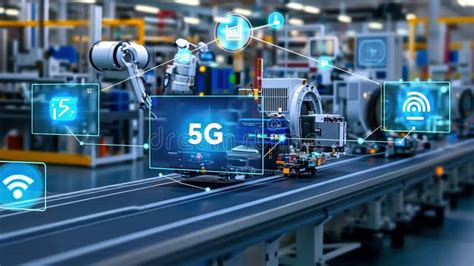 Smart Factory Using 5g Technology With Industrial Automation Robotic Arm Stock Footage Video