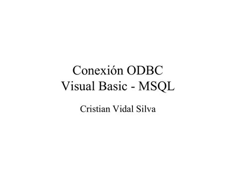 conexión odbc visual basic