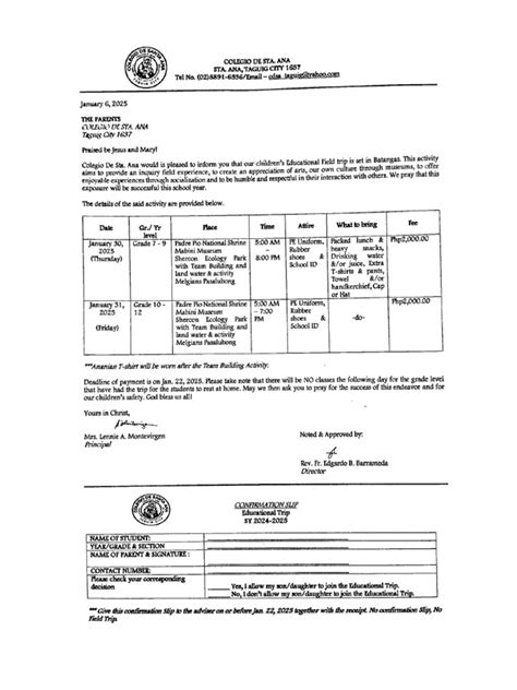 Cdsa Educational Trip Pdf