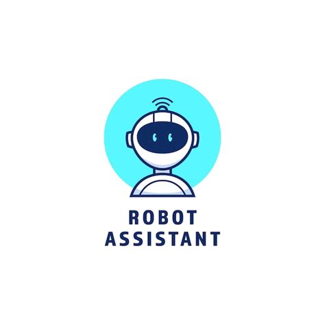 Symbole Dicône De Logo De Mascotte Dassistant De Robot Vecteur Premium