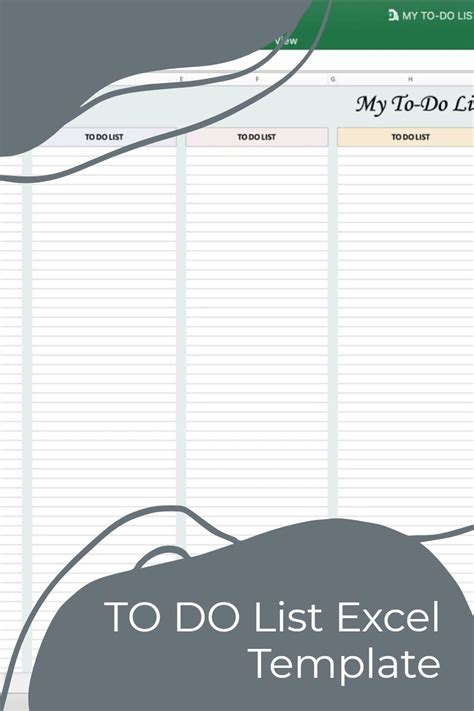 TO DO List Excel Template Customizable Planner Todo Excel Template Printable Planner Editable