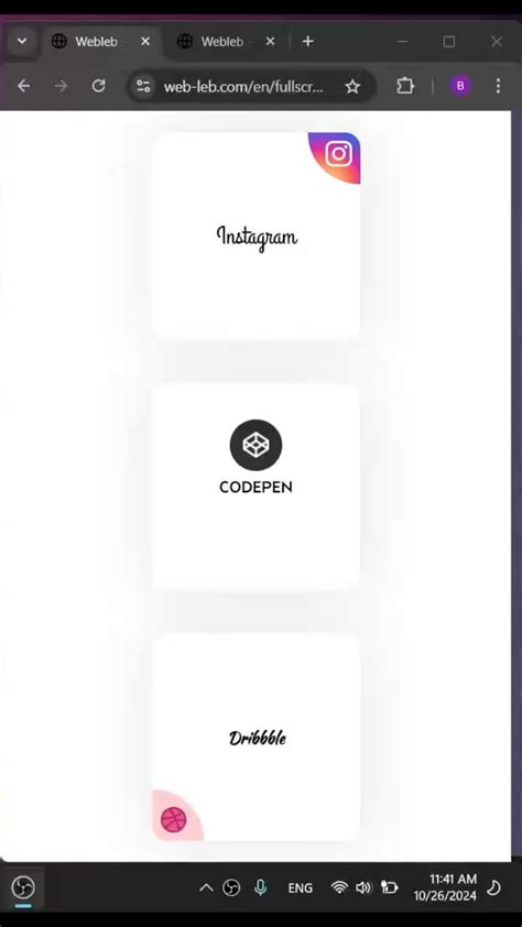 Web Card Animation Webleb Html Developer Code Coding Instagram