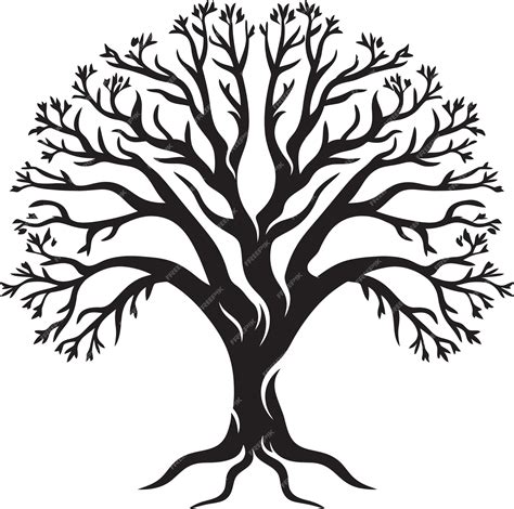 Árvore Vetor Preta De Tranquil Woods Símbolo Árvore árbore Antiga Logotipo Vetor Preto Vetor