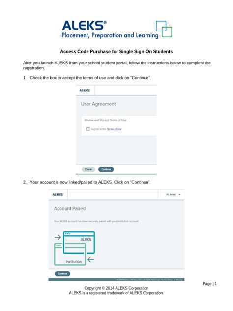 Aleks Student Registration And Access Code Purchase New Instructions