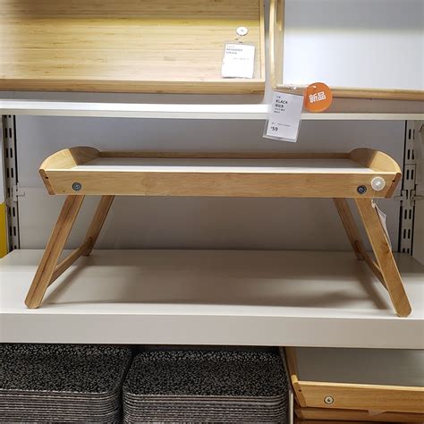 萱萱宜家ikea杜拉床用餐架折叠桌小饭桌床边桌学习桌床用餐桌托盘 虎窝淘