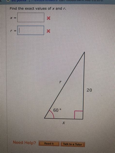 Solved Find The Exact Values Of X And R Need Help Chegg Com