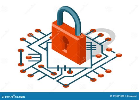 Isometric Web Security Technology Digital Internet Cyber Protection 3d Icon Vector Illustration