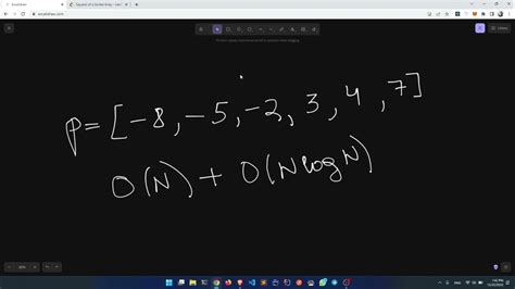 977 Squares Of A Sorted Array Youtube