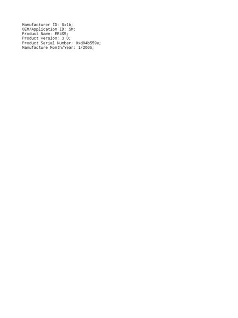 Product Specifications For Ee4s5 Pdf