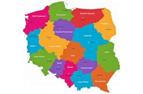 Regions Of Poland Administrative Regions Voivodeships