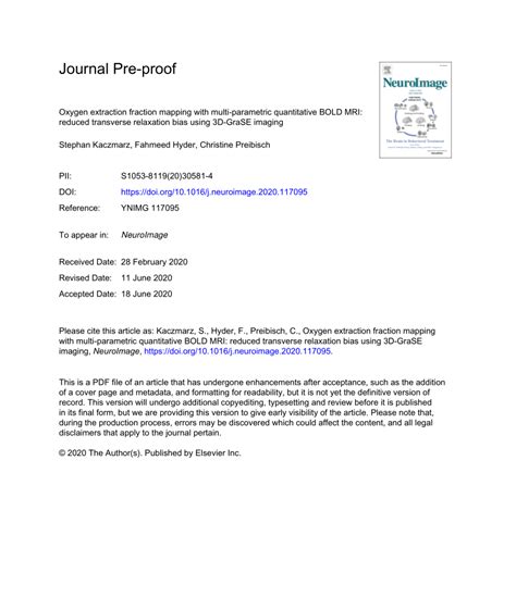 pdf oxygen extraction fraction mapping with multi parametric