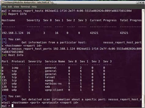 Использование Metasploit Nessus в Ubuntu
