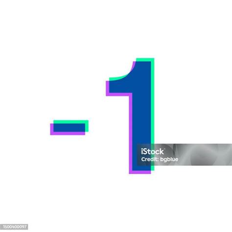 1 마이너스 1 흰색 배경에 두 가지 색상이 오버레이된 아이콘 1에 대한 스톡 벡터 아트 및 기타 이미지 1 3차원 형태