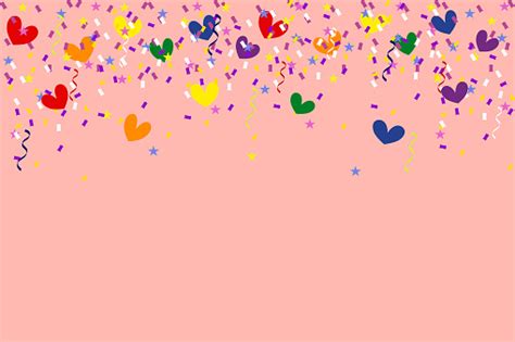 프라이드의 달 배경 Lgbtq 프라이드 플래그 색상 무지개 하트가 있는 벡터 배너입니다 자부심의 달의 상징 6월 지원 복사 공간