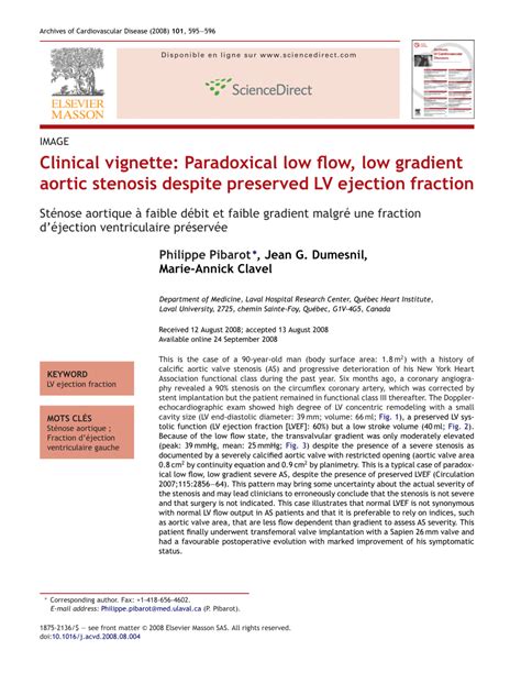 Pdf Clinical Vignette Paradoxical Low Flow Low Gradient Aortic