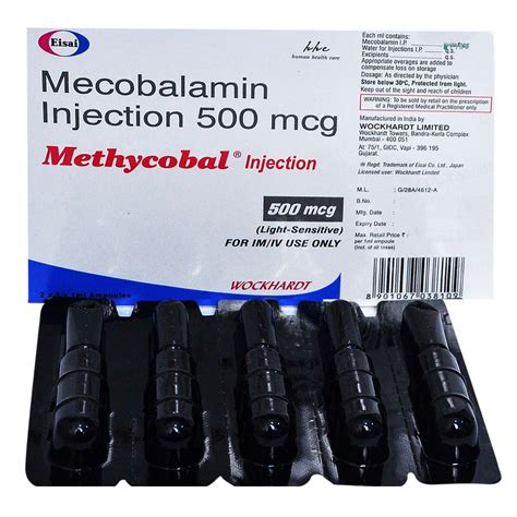 Methycobal 500 Mcg Injection 5 X 1 Ml Uses Side Effects Price