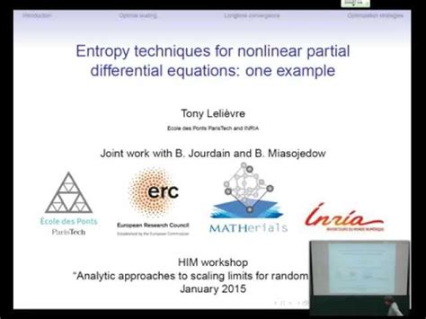 Free Video Entropy Techniques For Nonlinear Partial Differential Equations A Few Examples