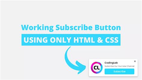 Working Subscribe Button Using Html And Css