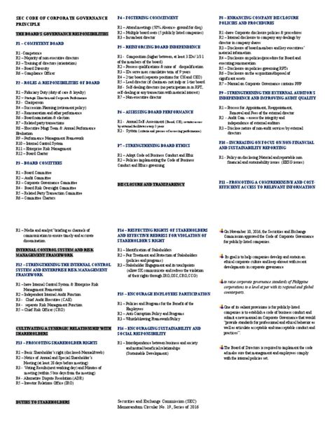 Sec Code Of Corporate Governance Principle Pdf Corporate Governance Sec Code Of Corporate Governance Principle Pdf Corporate Governance