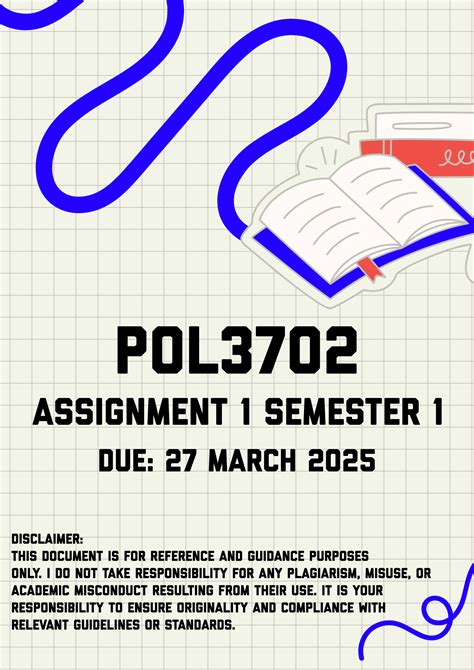 Pol3702 Assignment 1 Semester 1 Memo Due 27 March 2025 Studypass