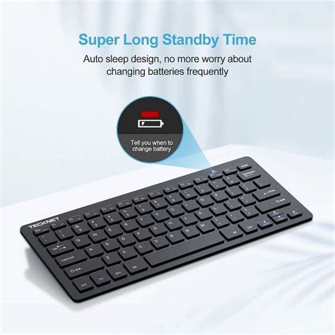 Tecknet Wireless Keyboard 2 4g Portable Mini Computer Keyboard Quiet Click 12 Media Keys