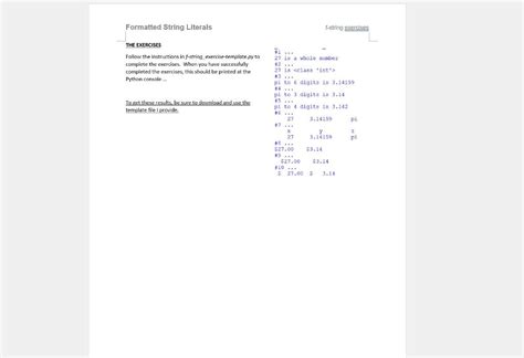 Solved Formatted String Literals F String Exretises