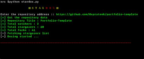 github 0xprateek stardox github stargazers information gathering tool