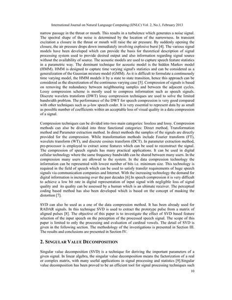 Effect Of Singular Value Decomposition Based Processing On Speech